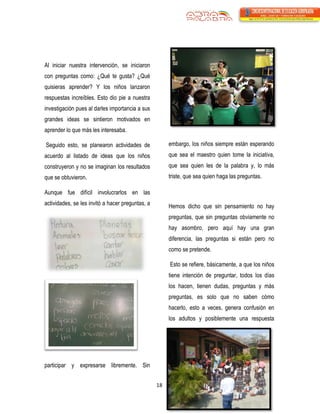 La revitalización del asombro en las aulas. | PDF