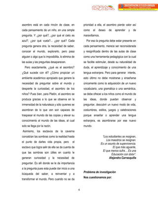 La revitalización del asombro en las aulas. | PDF
