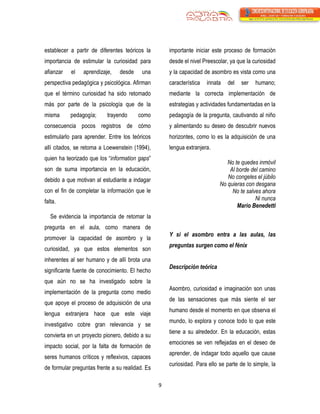 La revitalización del asombro en las aulas. | PDF