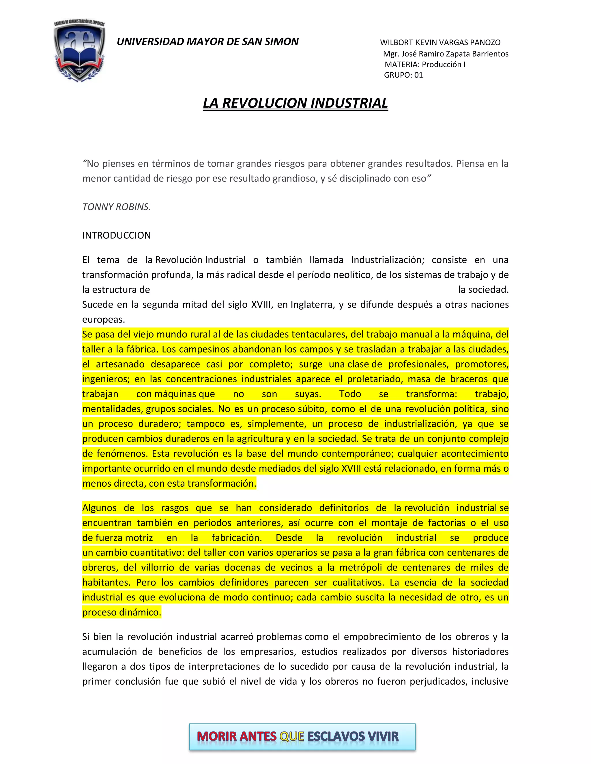 La revolucion industrial | PDF