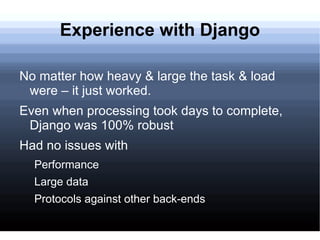 Large Scale Processing with Django | ODP | Computing | Technology & Computing