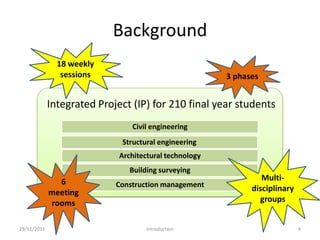 Large scale integrated project for built environment undergraduate ...