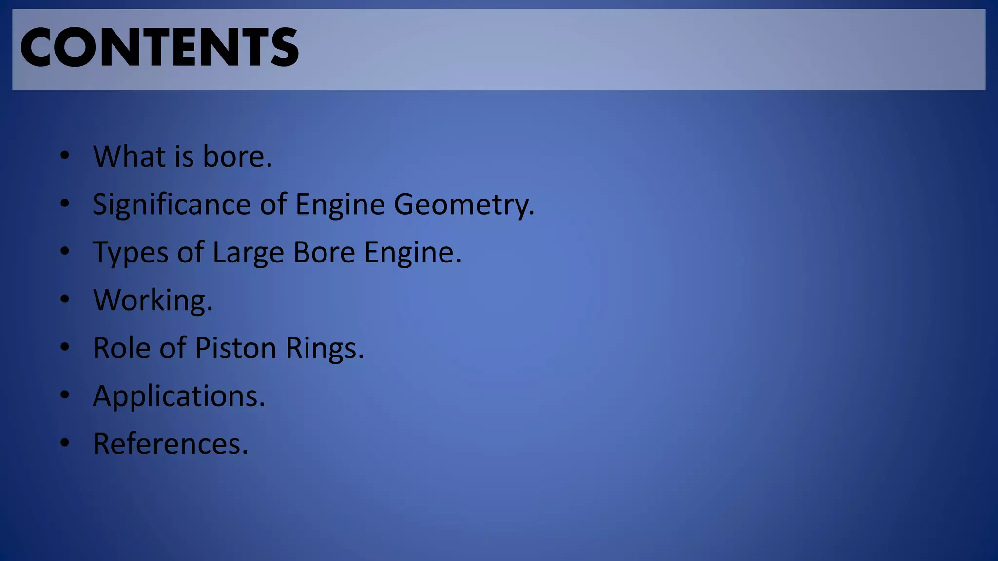 Large bore engines | PPTX