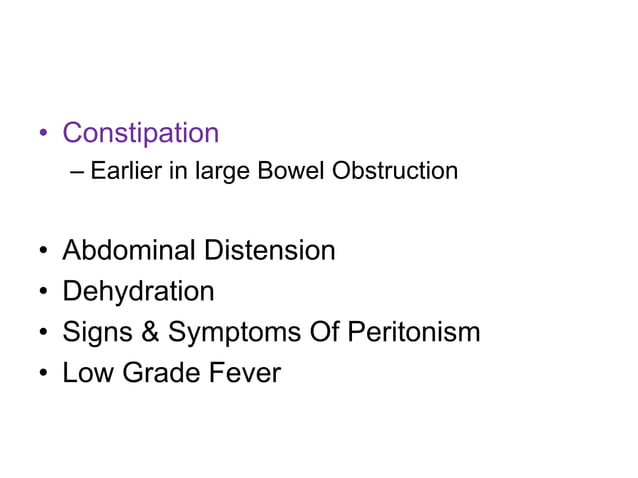 Large bowel obstruction | PPTX | Digestive Disorders | Diseases and Conditions