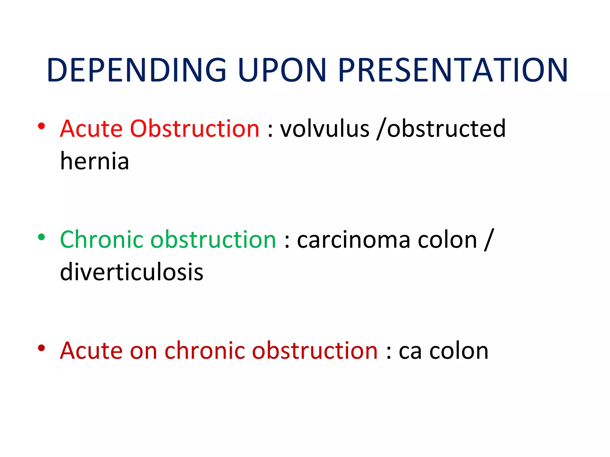 Large bowel obstruction -dr.p.saravanakumar ms pg tanjore medical ...