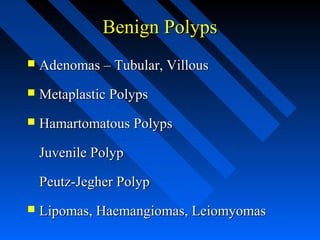 Large bowel tumours | PPT