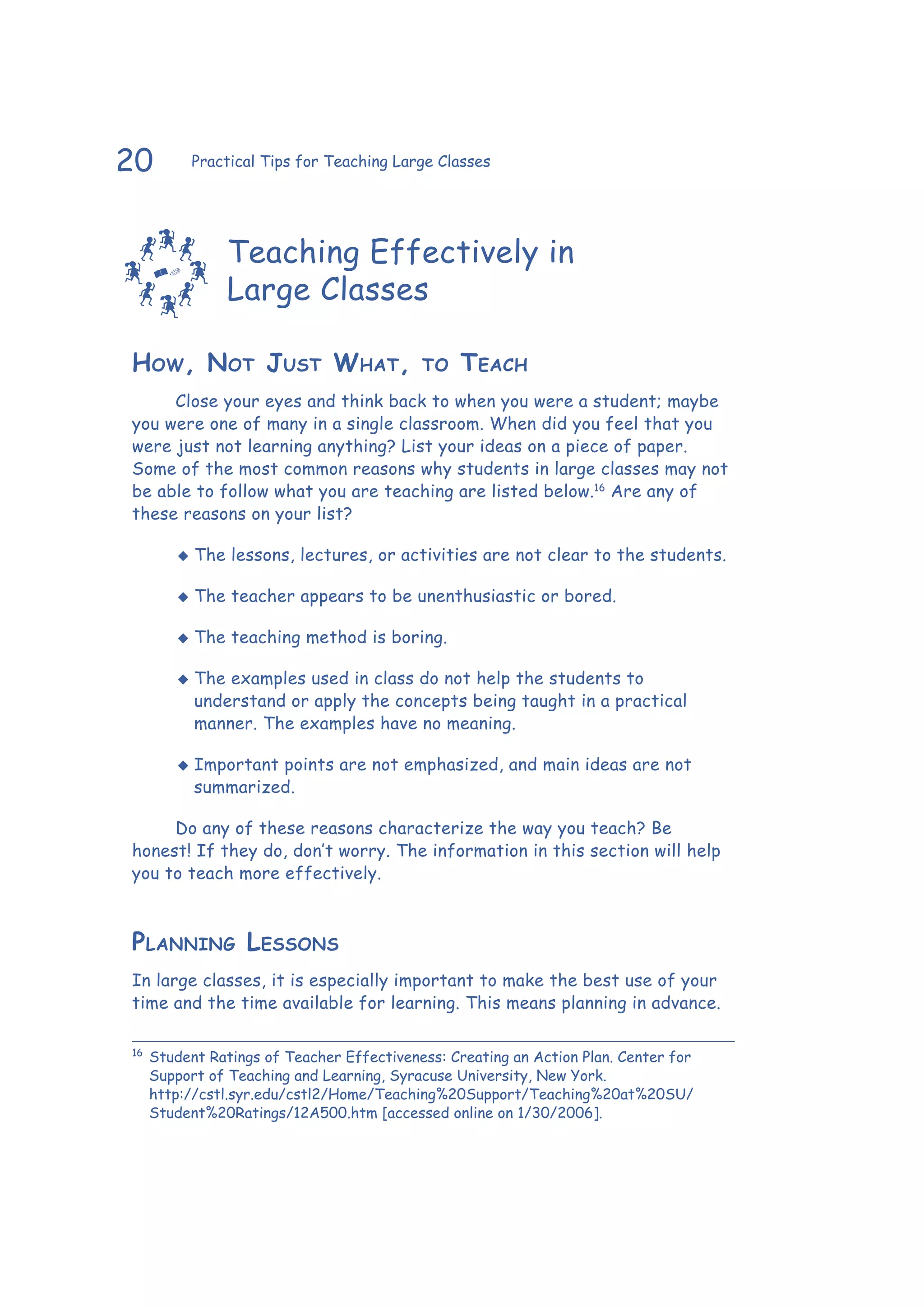 Practical Tips for Teaching Large Classes | PDF