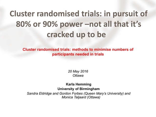 Cluster randomised trials with excessive cluster sizes: ethical and ...