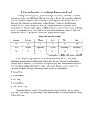 Large data sets analysis florida airports | DOCX | Air Travel | Travel Type