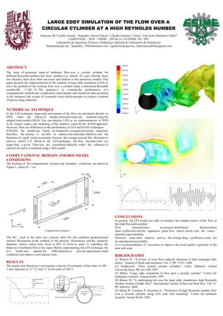 Large eddy simulation of the flow over a circular cylinder at high reynolds number | PDF