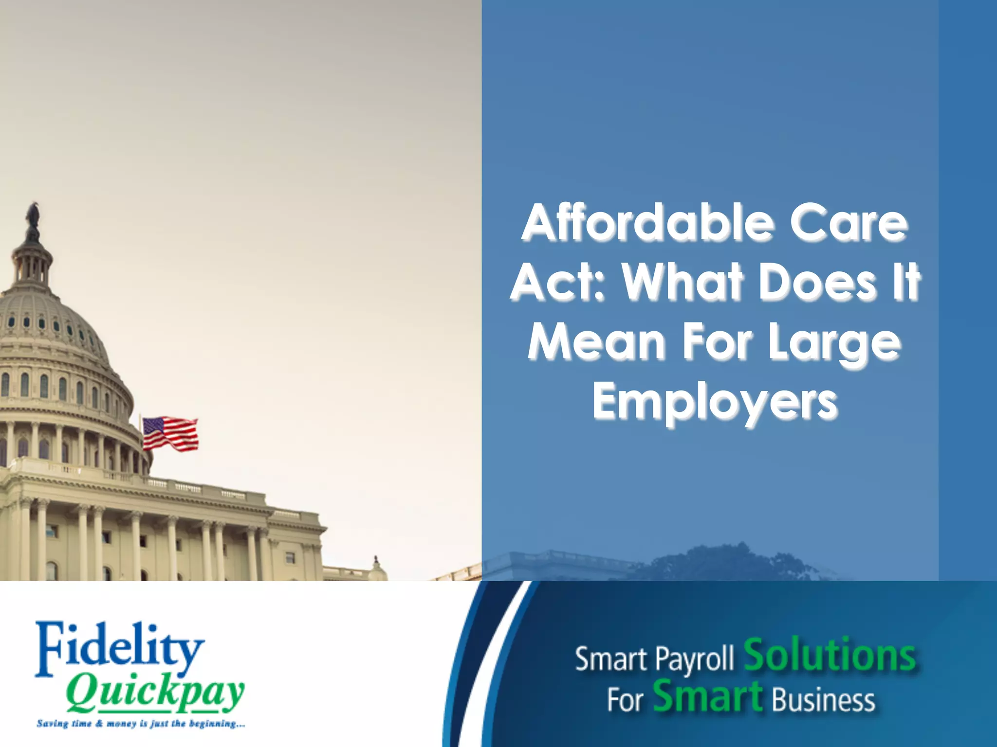 Affordable Care Act: What Does It Mean For Large Employers | PDF