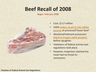 Large Food Recalls of the Past 10 Years | PPTX