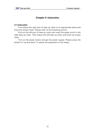 Large format printer take up roller customer manual | PDF