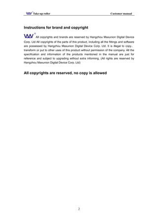Large format printer take up roller customer manual | PDF