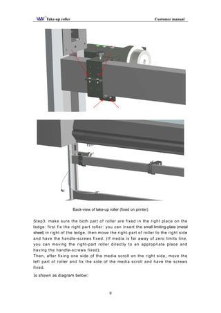 Large format printer take up roller customer manual | PDF