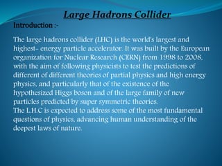 Large hadron collider | PPTX