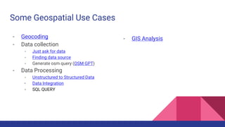Large Language Model (LLM) and it’s Geospatial Applications | PPTX