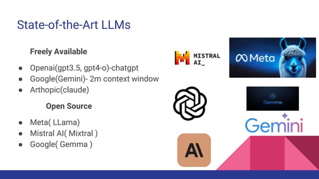 Large Language Model (LLM) and it’s Geospatial Applications | PPTX