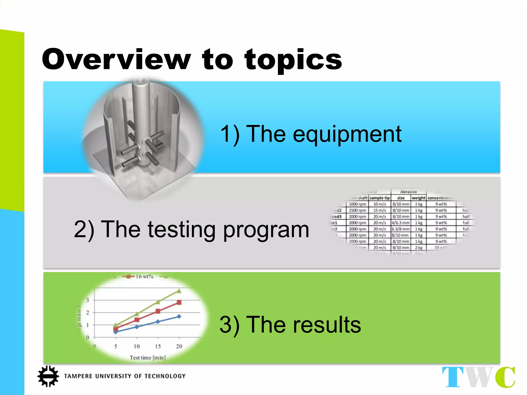 The Effect Of Test Parameters On Large Particle Slurry Erosion Testing