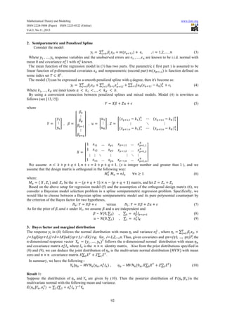 Large sample property of the bayes factor in a spline semiparametric regression model | PDF