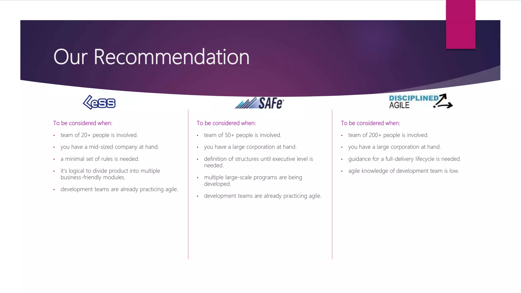Large scale agile frameworks | PPT