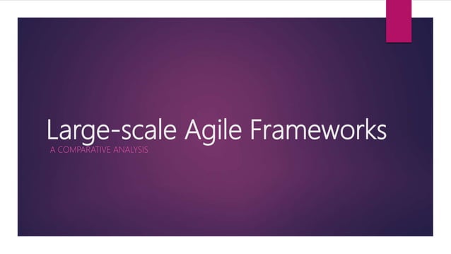 Large Scale Agile Frameworks Ppt
