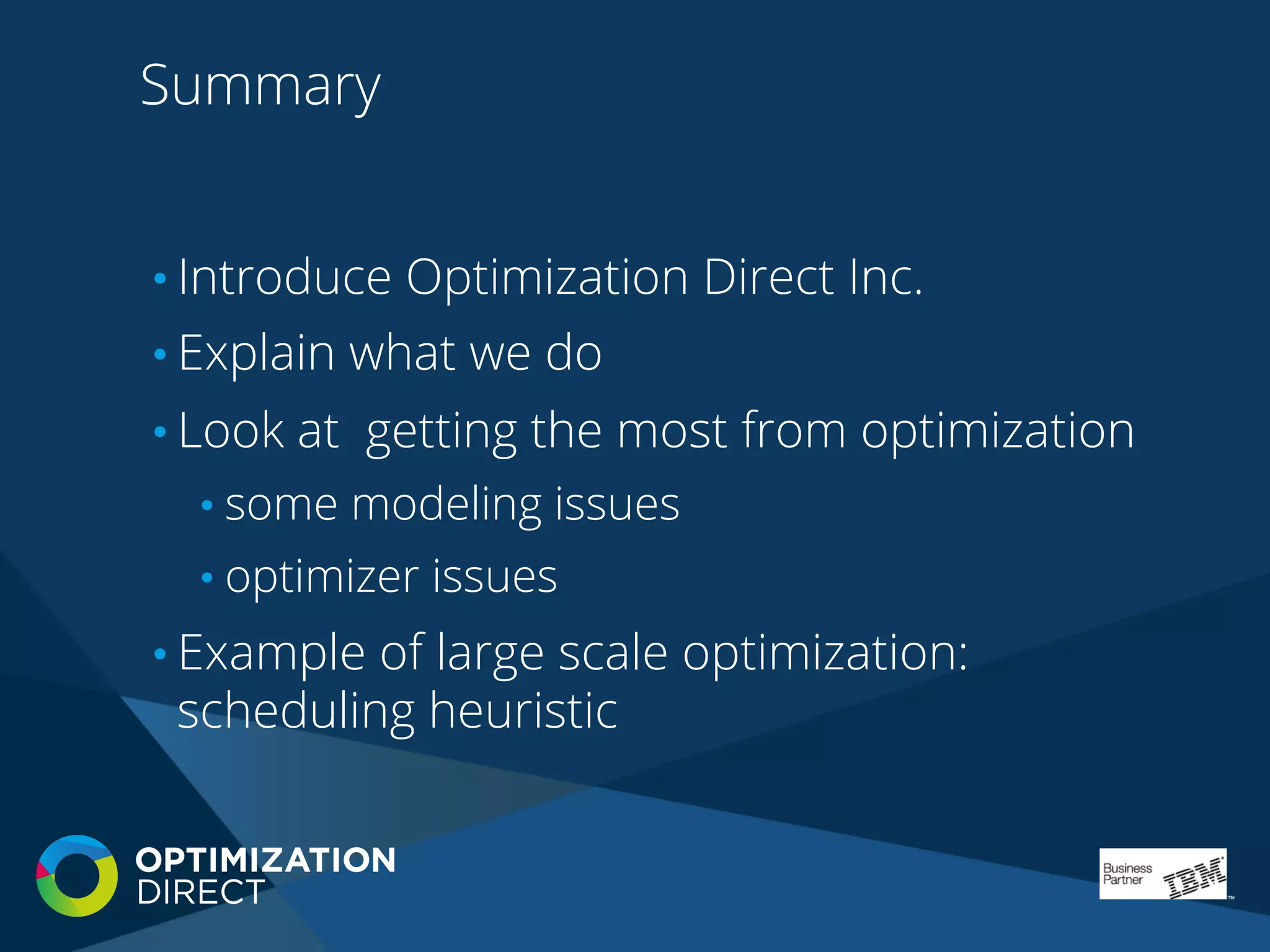 CPLEX Optimization Studio, Modeling, Theory, Best Practices and Case ...