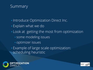 CPLEX Optimization Studio, Modeling, Theory, Best Practices and Case Studies | PDF