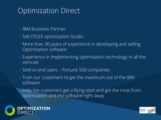 CPLEX Optimization Studio, Modeling, Theory, Best Practices and Case Studies | PDF