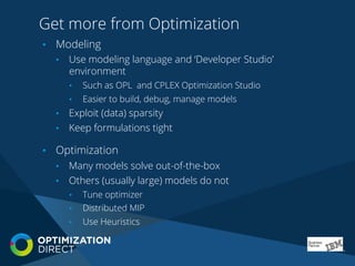CPLEX Optimization Studio, Modeling, Theory, Best Practices and Case Studies | PDF