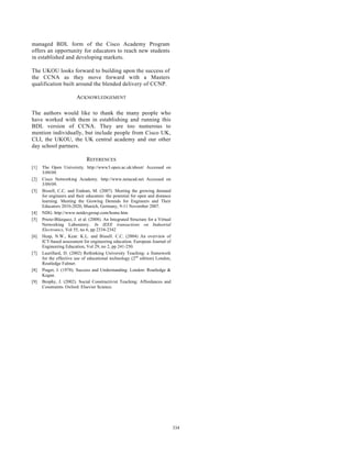 Large scale delivery of cisco networking academy program by blended distance learning | PDF