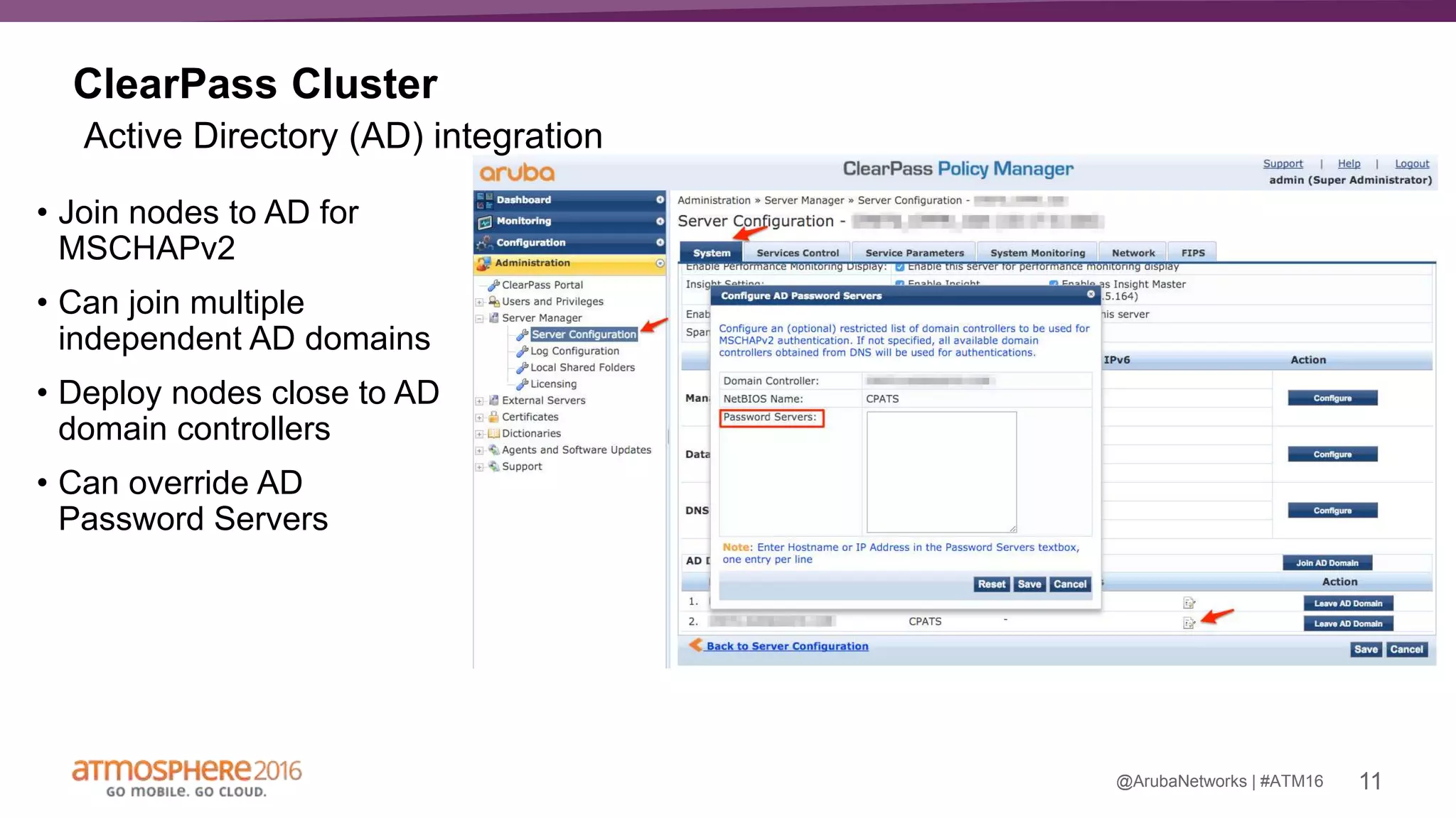 Large scale, distributed access management deployment with aruba clear ...