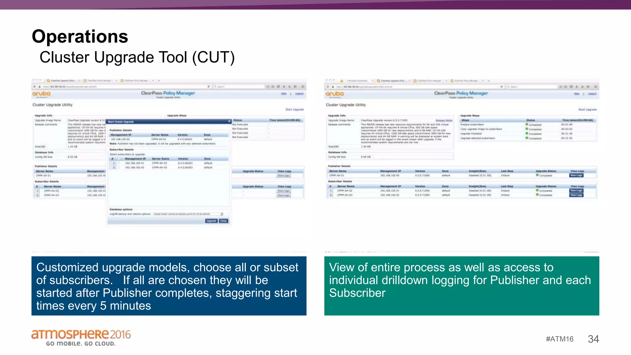 Large scale, distributed access management deployment with aruba clear ...
