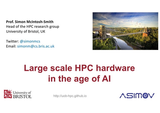 Implementing AI: High Performance Architectures: Large scale HPC hardware in the age of AI | PPT