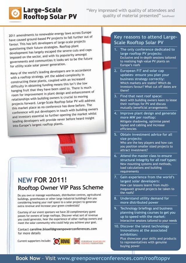 Large Scale Rooftop Pv Brochure | PDF | Business Expos & Conferences | Events