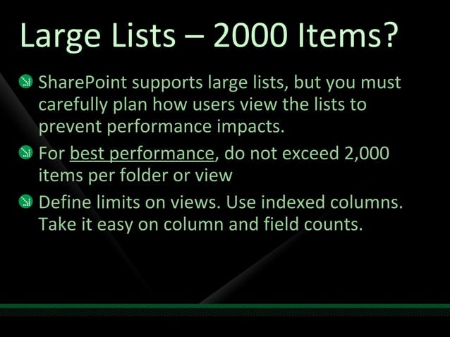 Large Scale SQL Considerations for SharePoint Deployments | PPT
