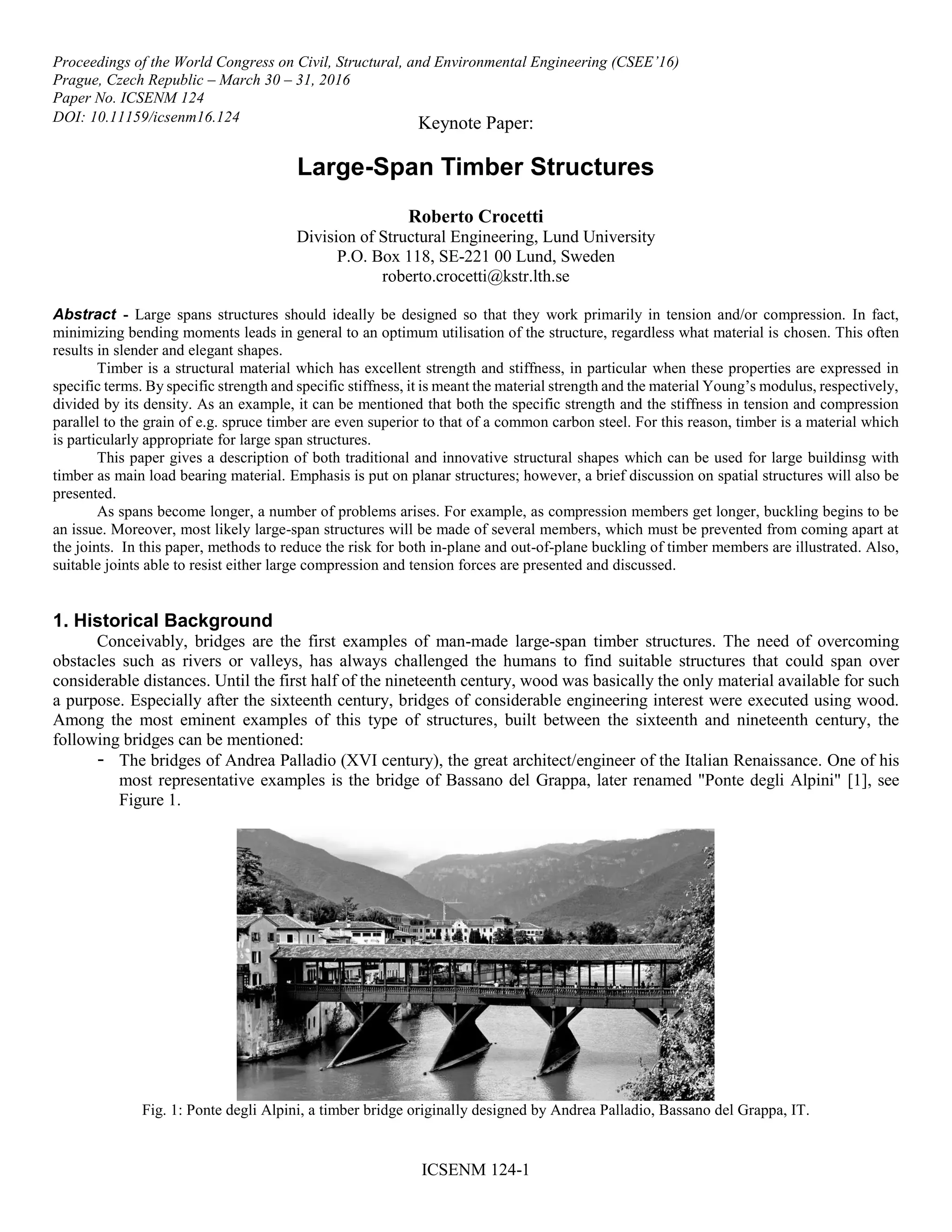 Large span timber structure | PDF