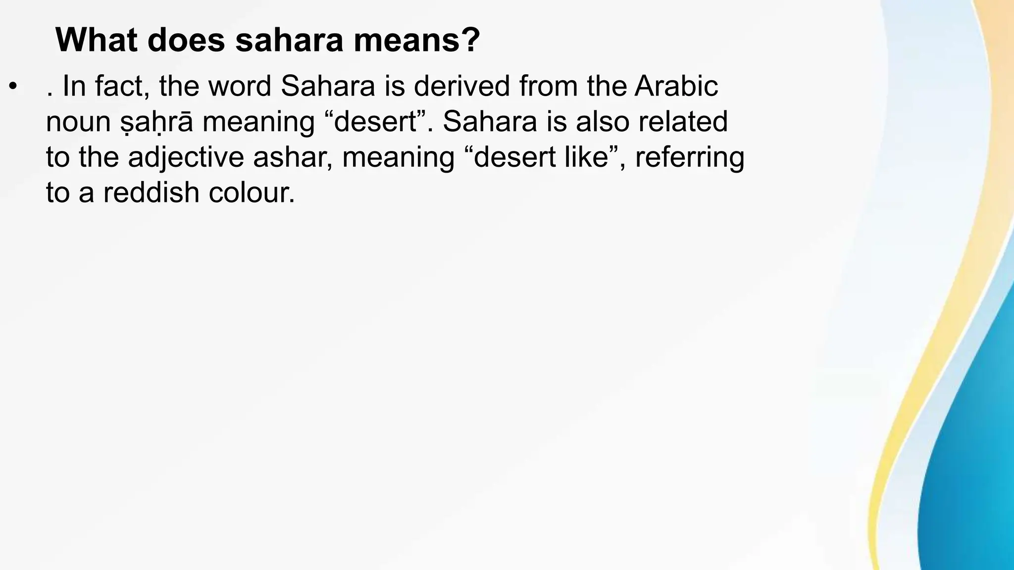 SAHARA DESERT | PPTX