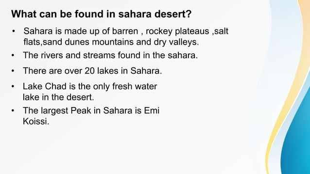 SAHARA DESERT | PPTX | Africa Travel | Travel Locations