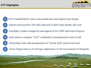 03.09.2014 Largest developing coking coal deposit in the world, Erdenes ...