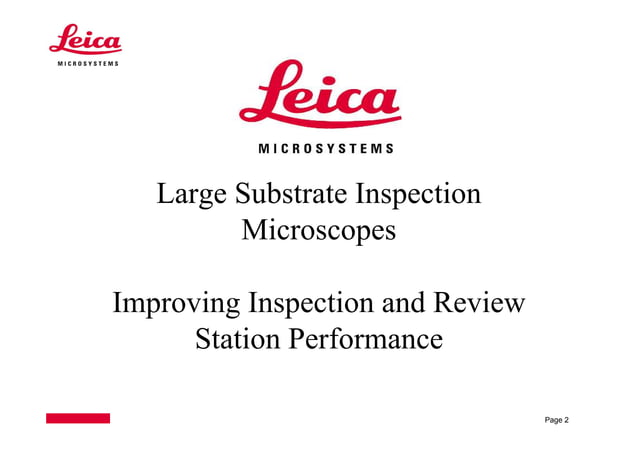 Large substrate inspection microscopes | PPT