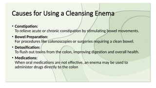 large volume cleansing enema.pptx hjgjhgjkhjkh | PPT