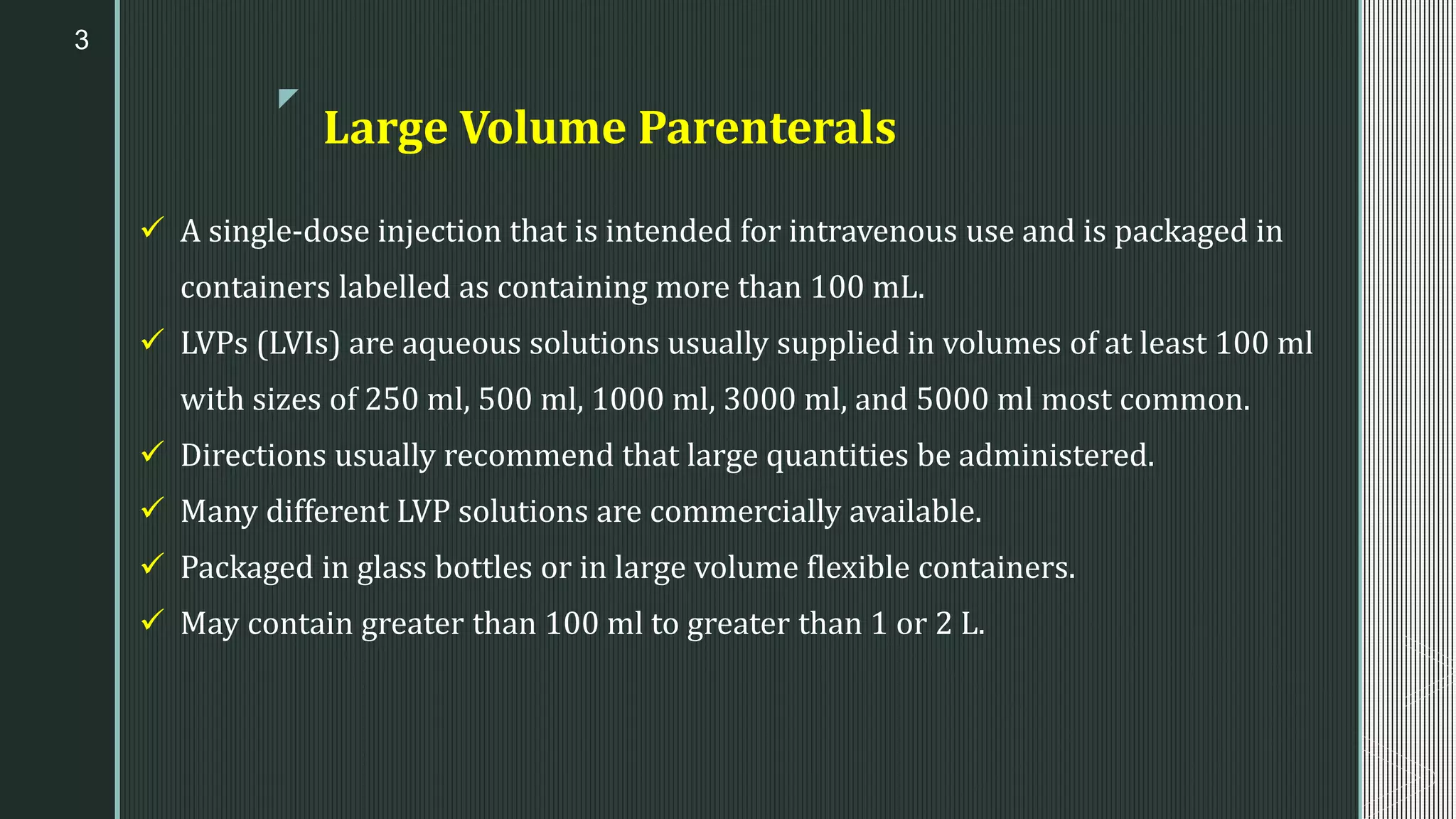 Large volume parenterals | PDF