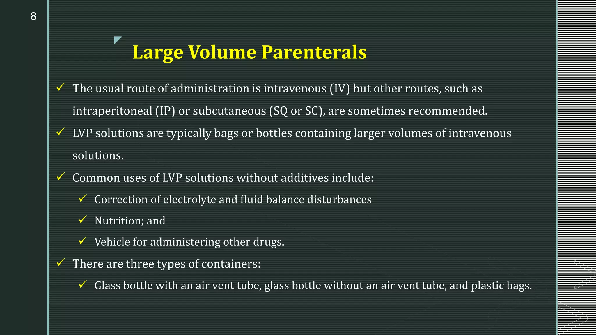 Large volume parenterals | PDF