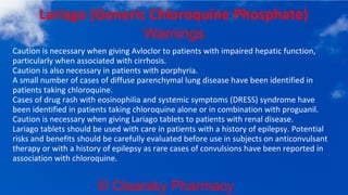 Lariago (Generic Chloroquine Tablets) | PPT