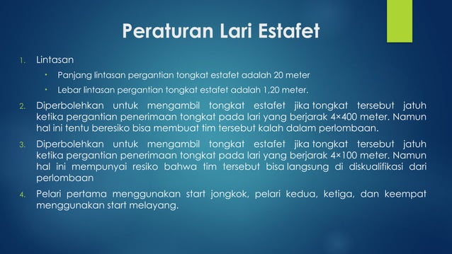 LARI ESTAFET menjadi salah satu cabang olahraga | PPTX