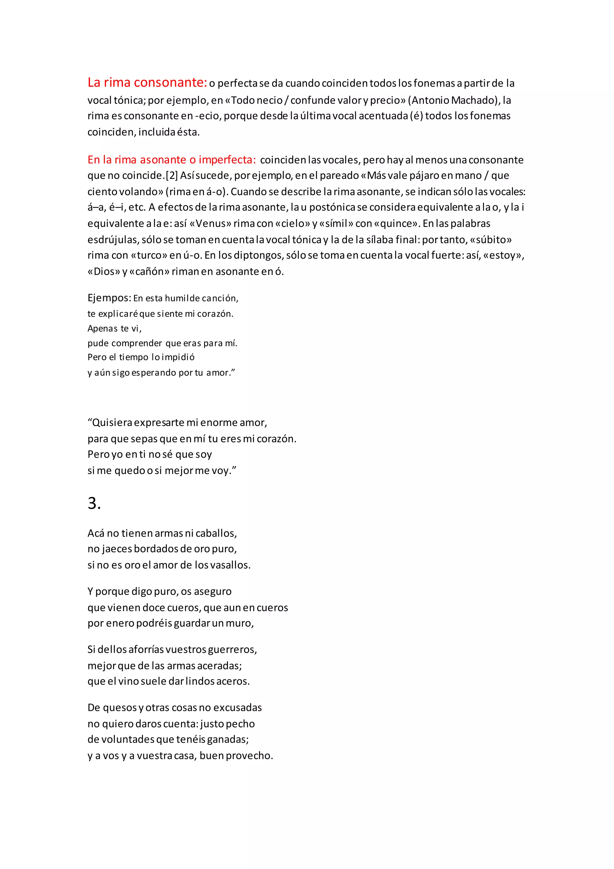 La rima consonante | DOCX
