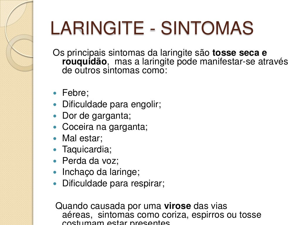 Laringite - causas, sintomas e tratamento