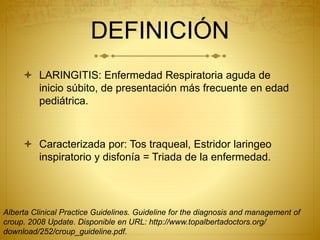 CRUP: Laringitis Pediatría | PPTX