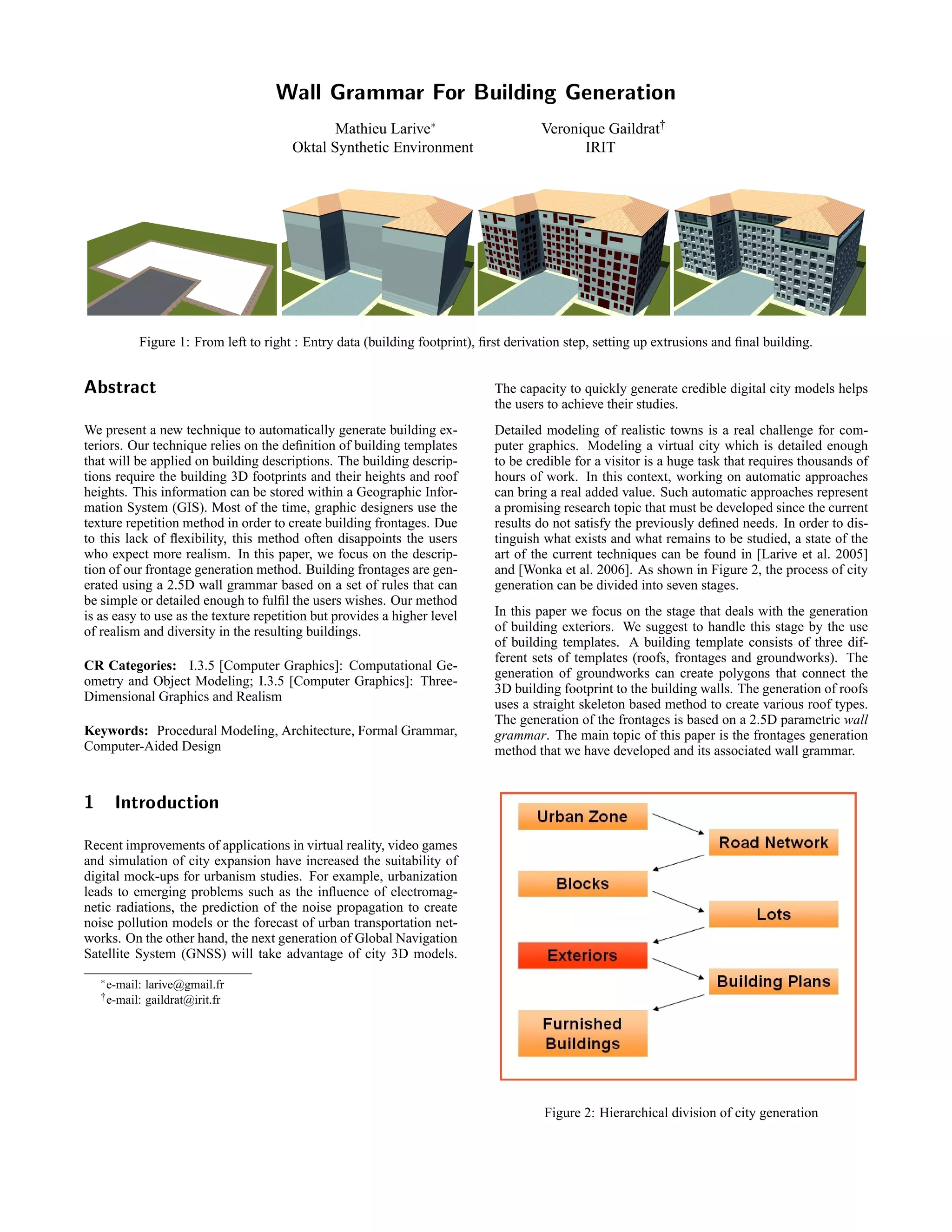 Article : Wall grammar for building generation | PDF